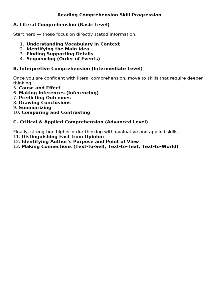 Reading Comprehension Skills Guide | PDF | Reading Comprehension | Bees