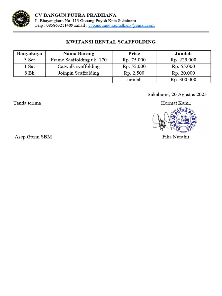 Format Kwitansi | PDF