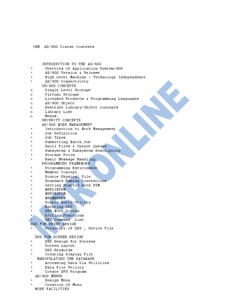 Ibm As400 Material | PDF | Ibm System I | Databases