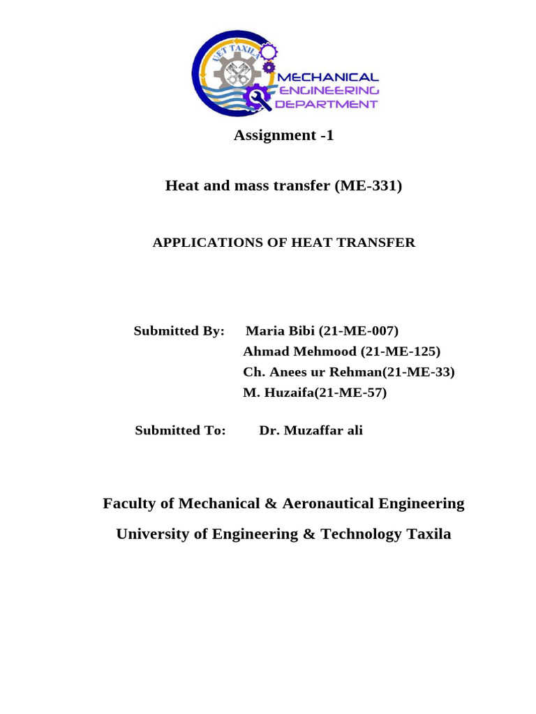 Template Assignment CEP | PDF | Heat Transfer | Convection
