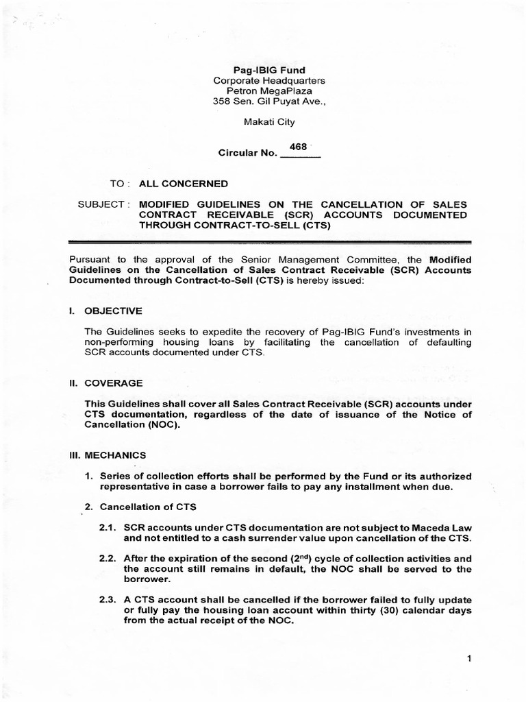 HDMF Circular No 468 | PDF