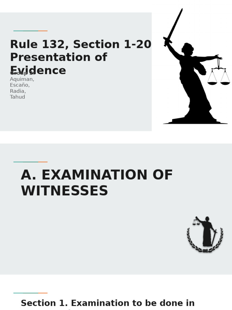Examination of Witnesses in Court | PDF | Witness | Testimony