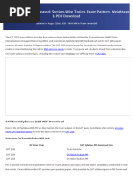 CAT 2025 Study Plan With Rodha | PDF