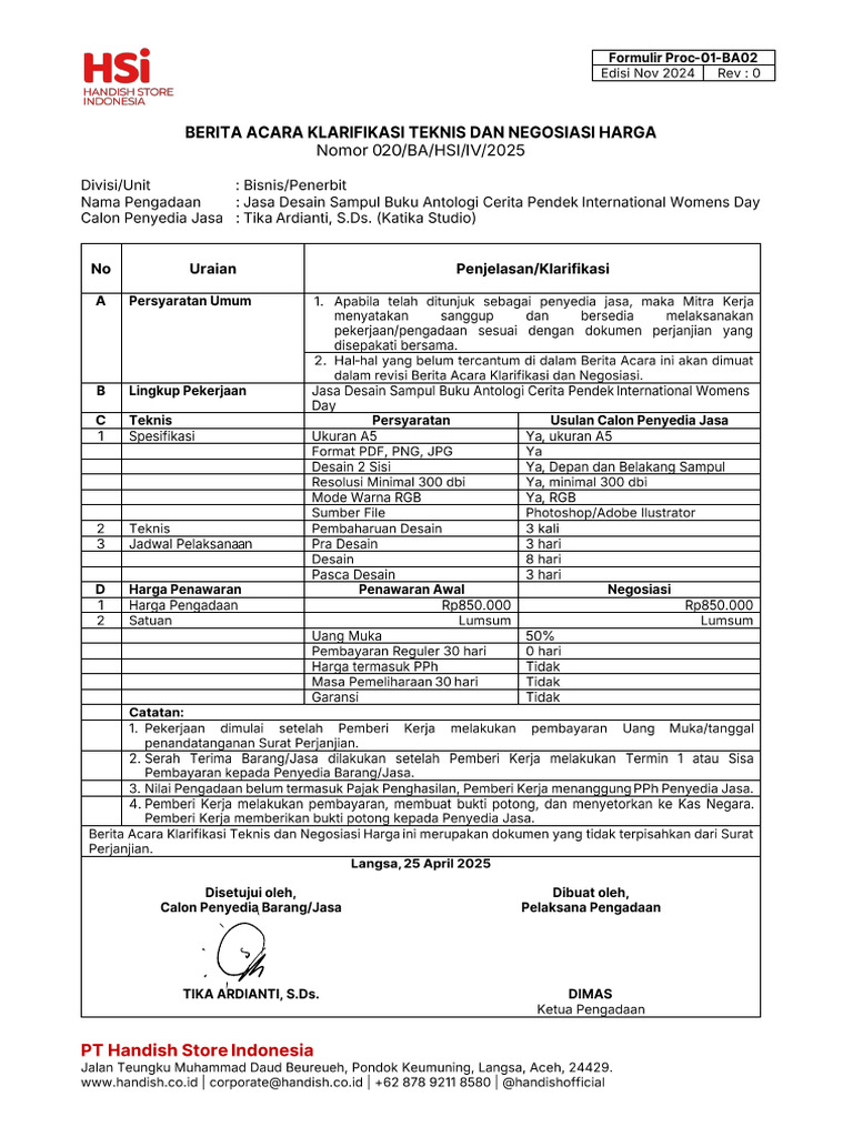 020 - BA - HSI - IV - 2025 Berita Acara Klarifikasi Teknis Dan ...