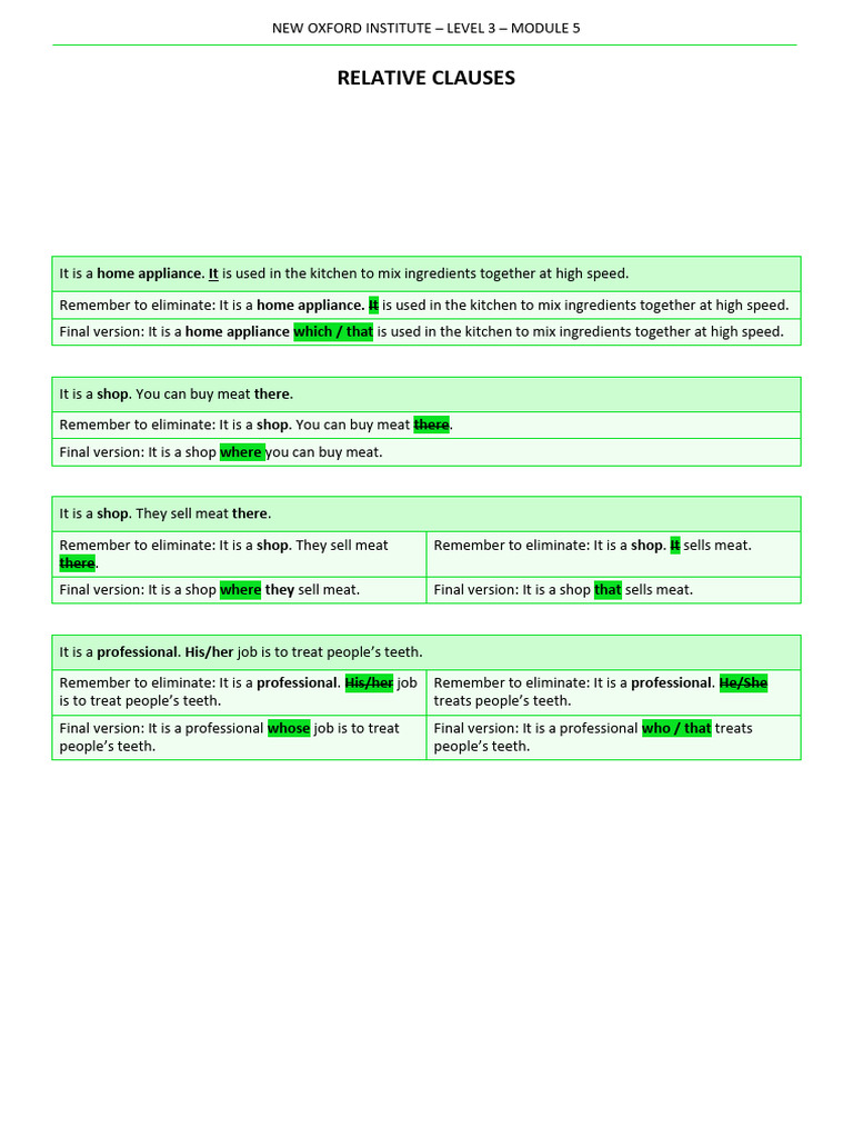 m5 - Class 02 - Relative Clauses | PDF