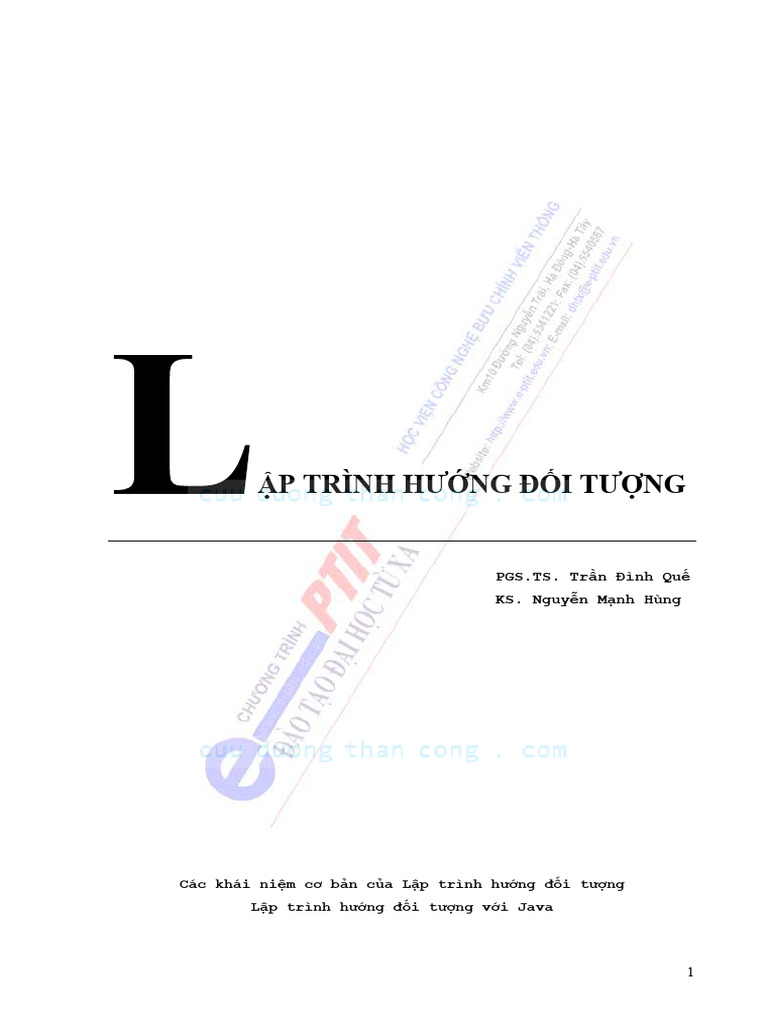Lap Trinh Huong Doi Tuong Tran Dinh Que, Nguyen Manh Hung LTHDT ...