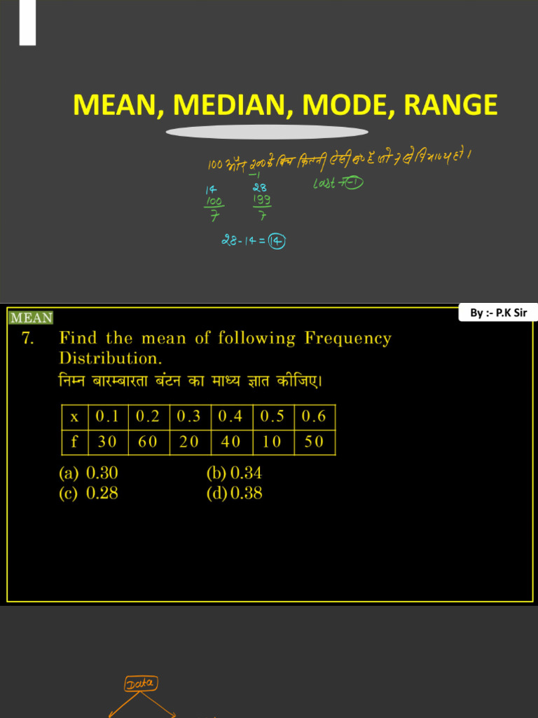 Lecture 147 - Mean, Median, Mode and Range (Part 02) - 6201125704 | PDF