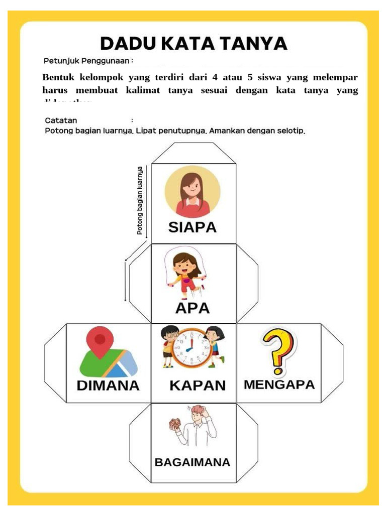 Kata Tanya LKPD Dadu | PDF