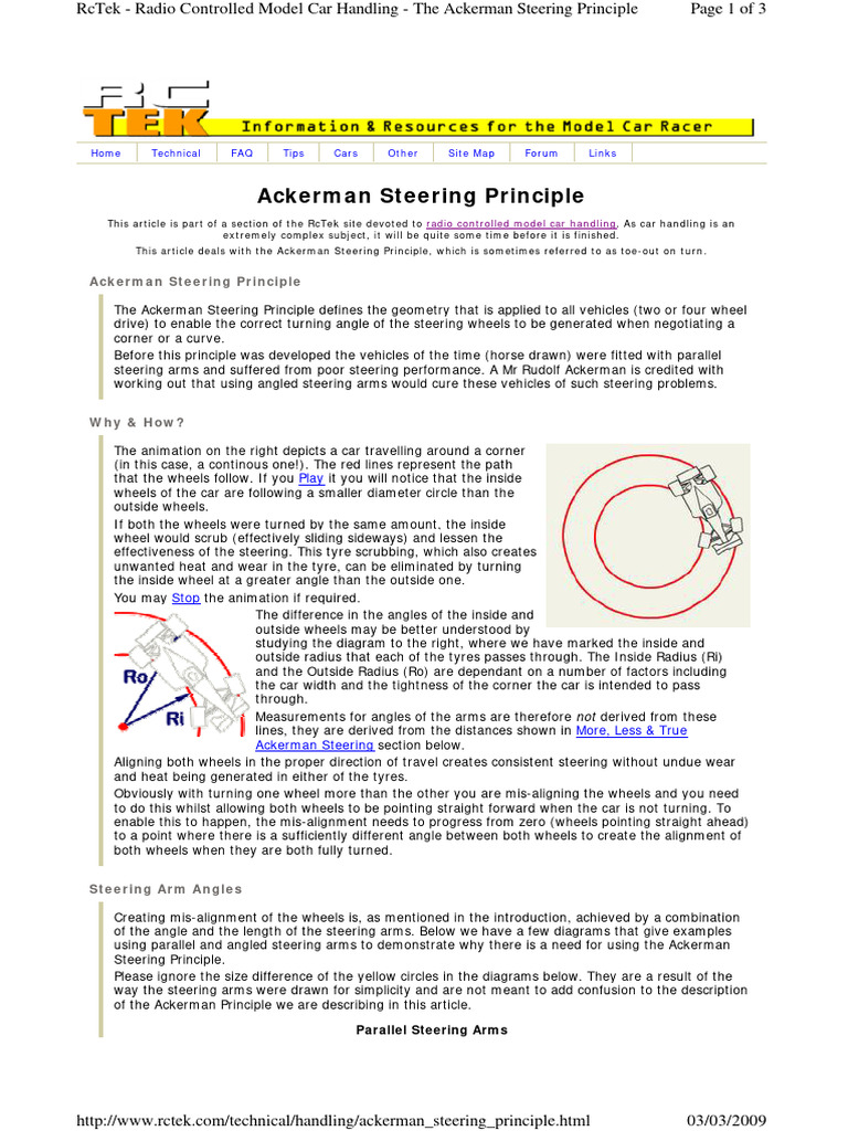 ackerman_steering_princ | PDF | Steering | Vehicle Technology