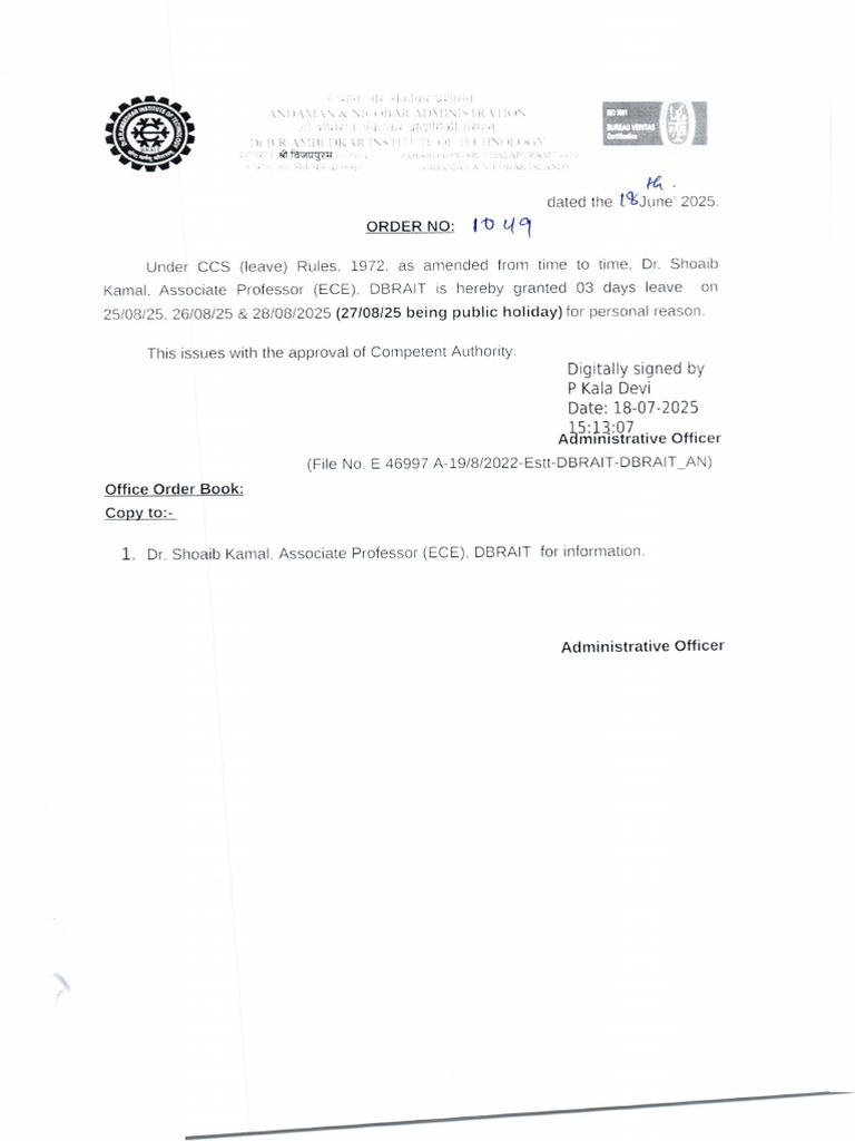 Leave Order | PDF