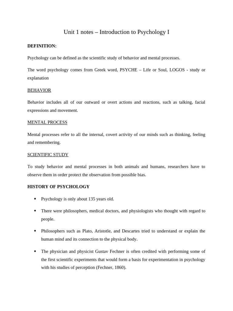 Introduction to Psychology Overview | PDF | Psychology | Behavioural ...