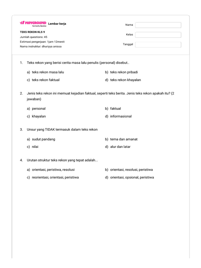 Contoh Teks Rekon Faktual Kelas 9 | PDF