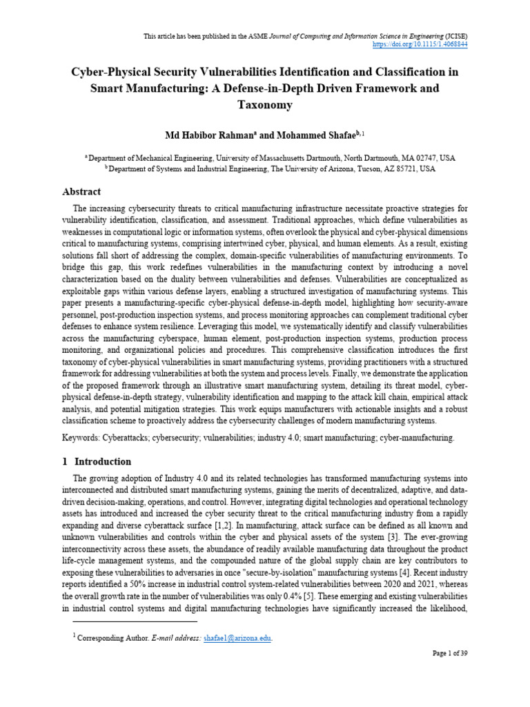 Cyber-Physical Security Vulnerabilities Identification and ...