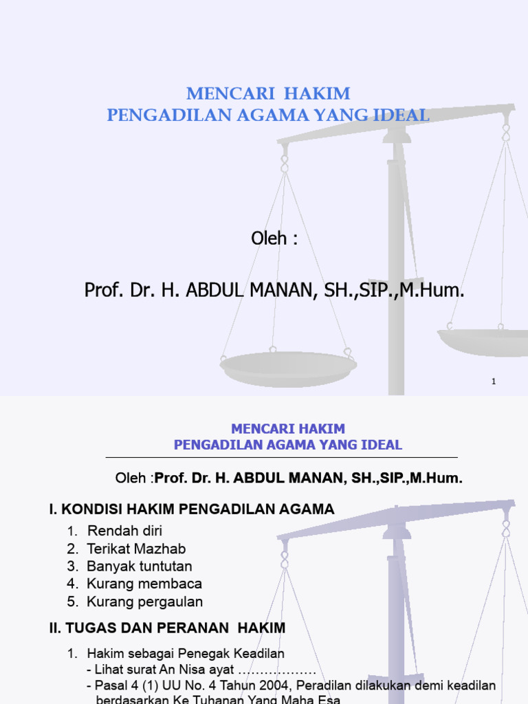 Hakim Ideal di Pengadilan Agama | PDF