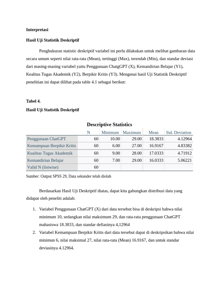 Uji Statistik Deskriptif | PDF