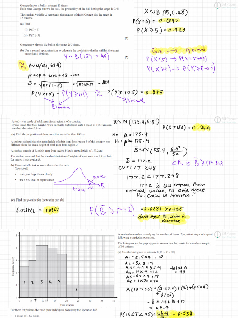 15.may.25 Statistics Revision | PDF