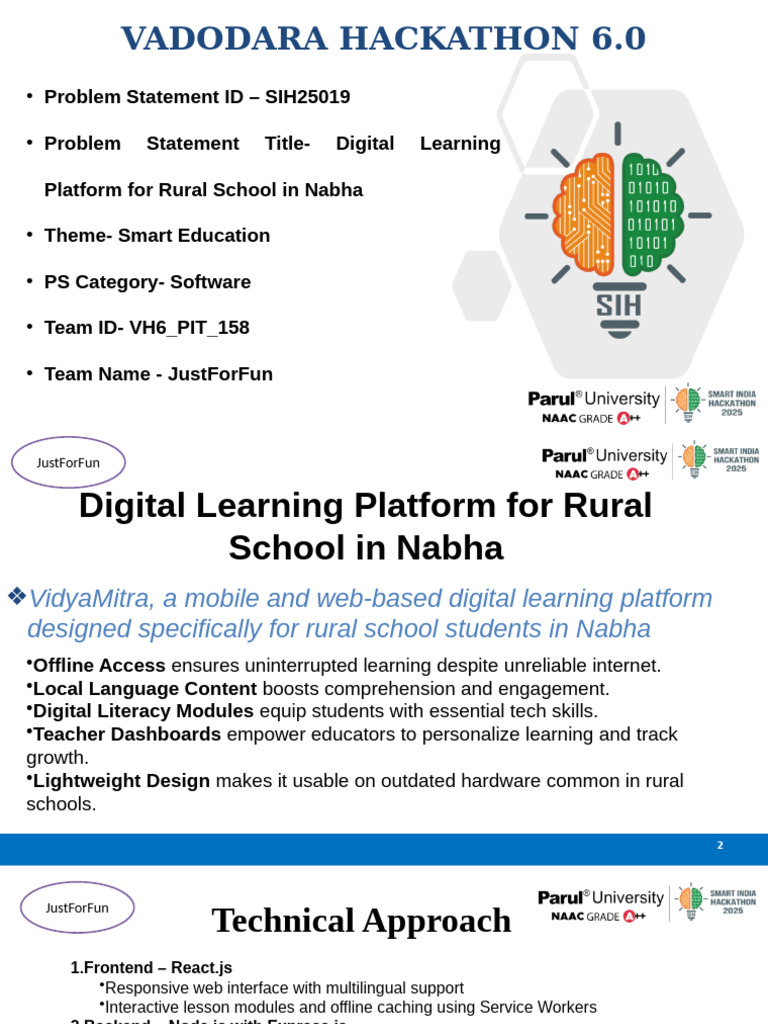Vadodara Hackathon IDEA Presentation | PDF | Computing | Information Technology