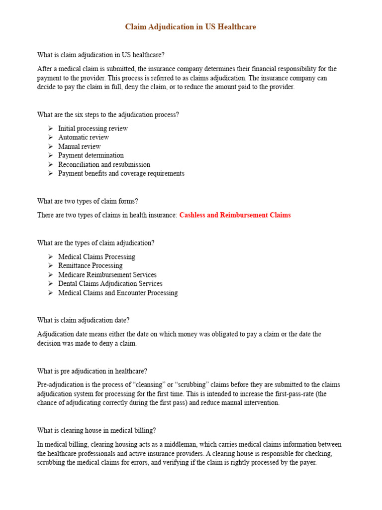 Types of Claim Adjudication Explained | PDF | Adjudication | Social ...