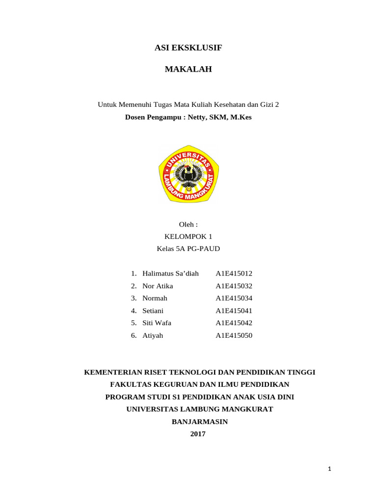 Manfaat dan Kendala ASI Eksklusif | PDF