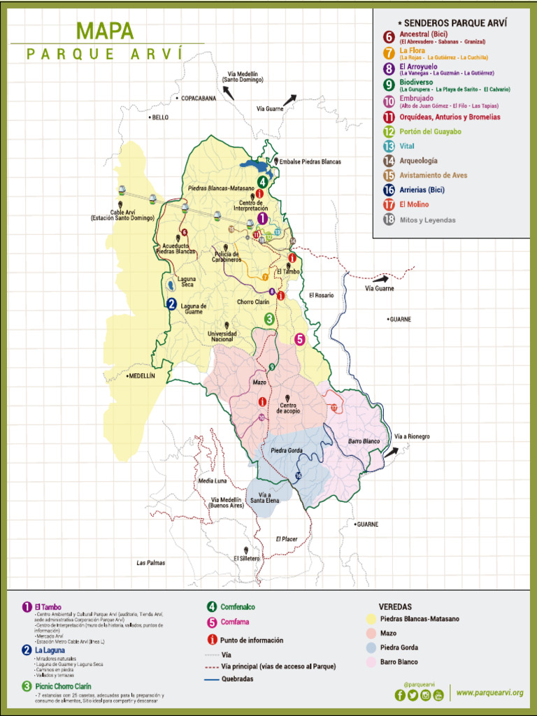 Ver Mapa Completo Del Parque Arví | PDF