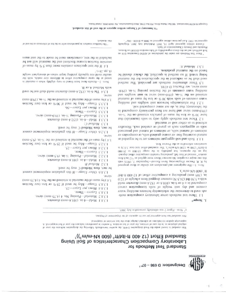 Astm d698 Proctor Estandar | PDF