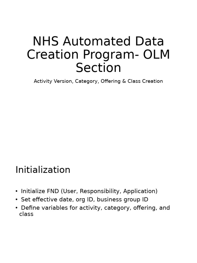 OLM Code Walkthrough | PDF