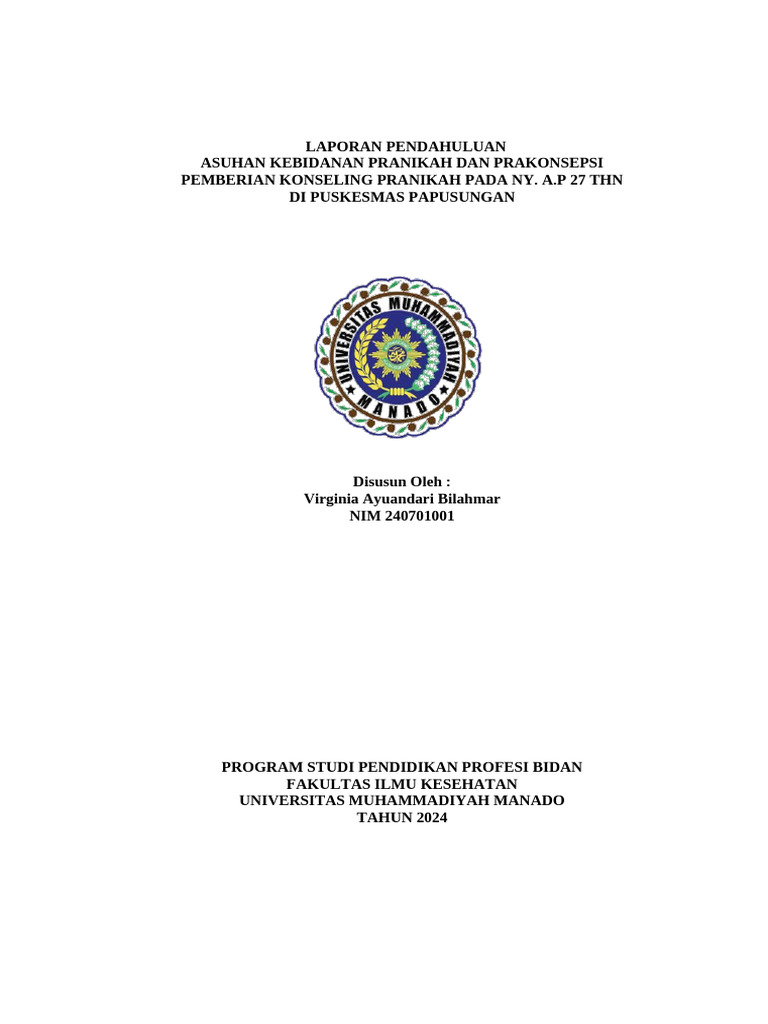 Konseling Pranikah di Puskesmas Papusungan | PDF