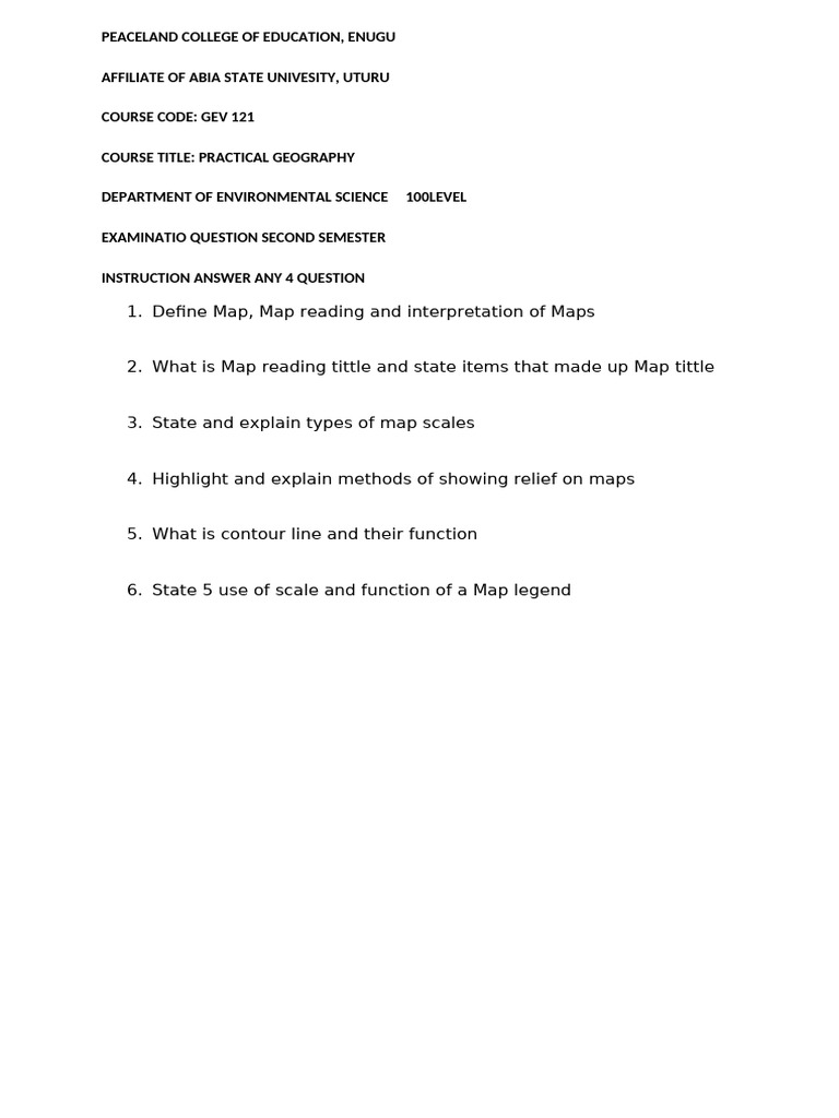 Practical Geography Obiaruku 5 | PDF