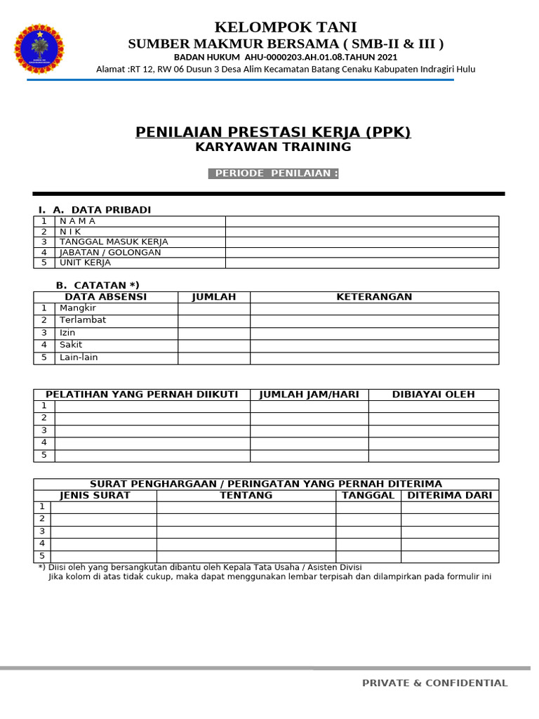 Penilaian Rubahan Status Karyawan | PDF