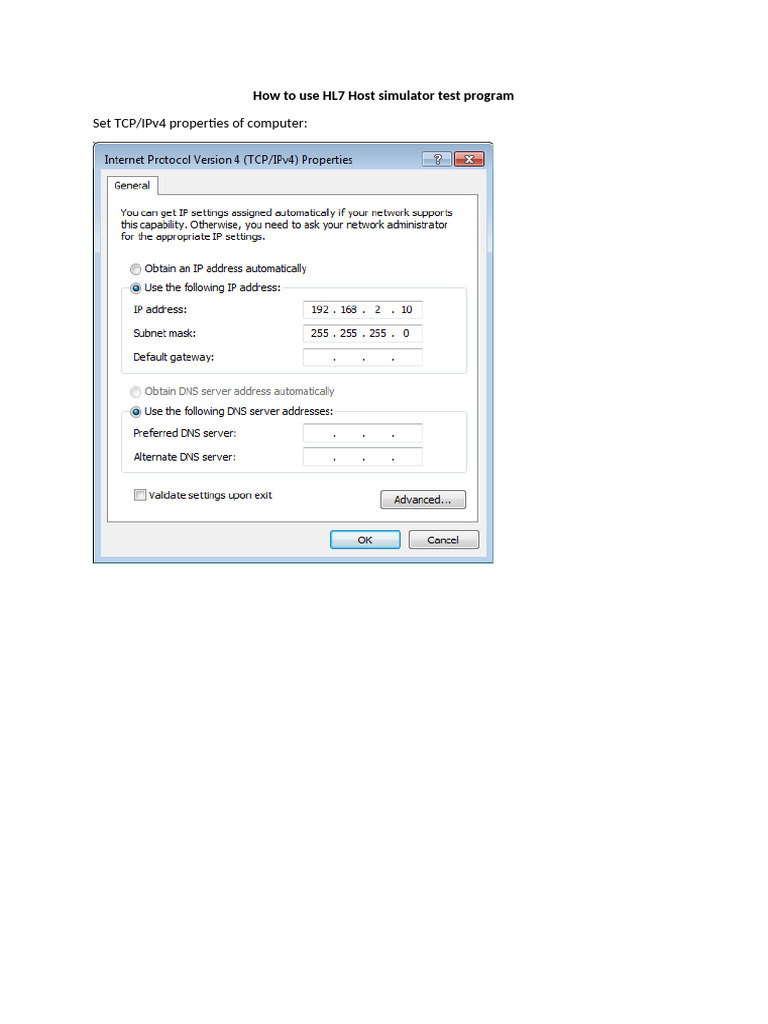 HL7 Host Simulator Test Guide | PDF