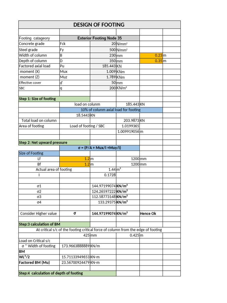 Footing Design | PDF | Civil Engineering | Structural Engineering