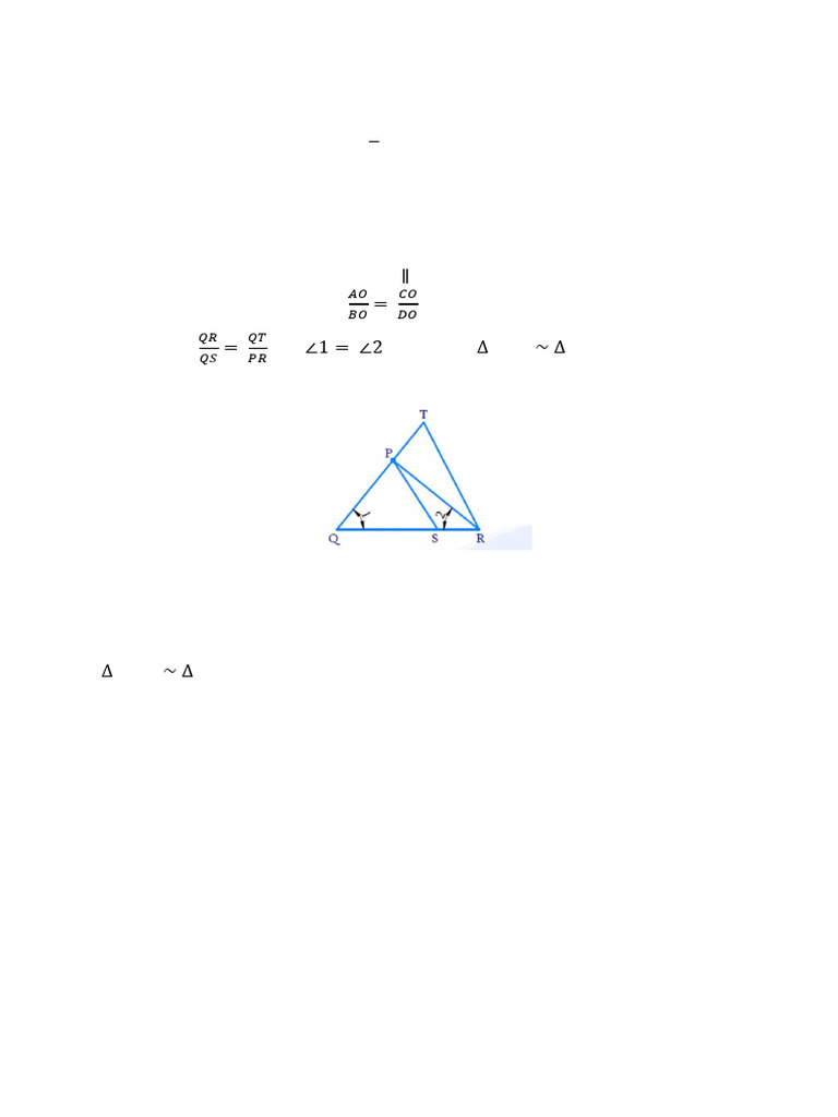 Class X Math Test: Triangles Concepts | PDF