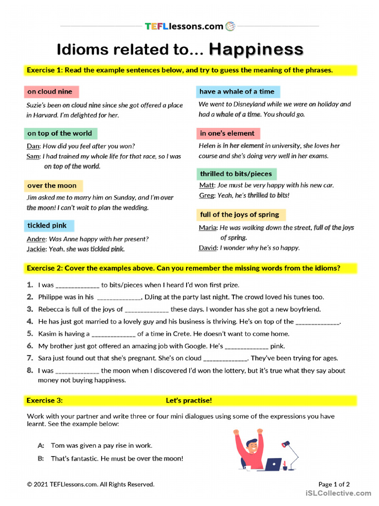 Happiness Speaking Activity | PDF
