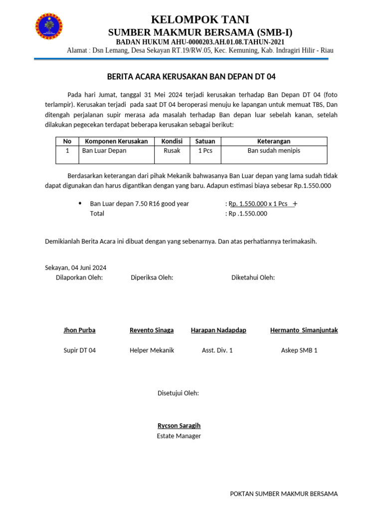 Ba. Kerusakan Ban Depan MB 04 | PDF