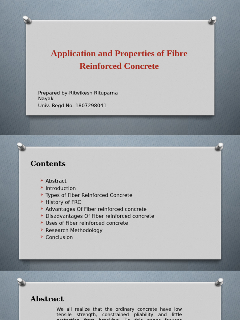 Properties and Applications of FRC | PDF | Concrete | Reinforced Concrete
