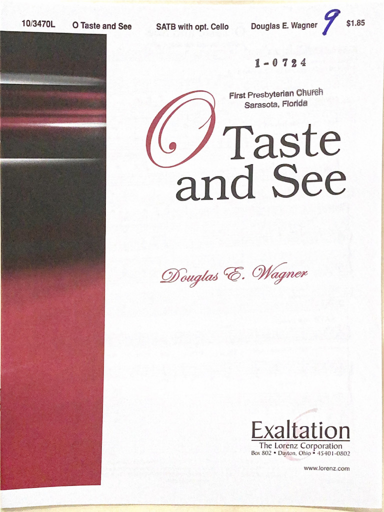 O Taste and See - Wagner 2 | PDF