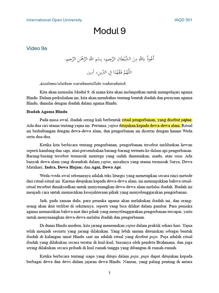 Transkrip Modul 9 IAQD 301 | PDF