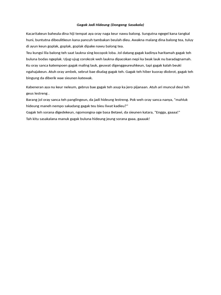 Gagak Jadi Hideung | PDF