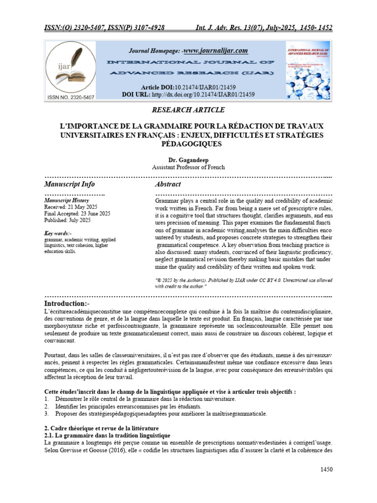 Importance de la grammaire en rédaction | PDF | Syntaxe | Linguistique