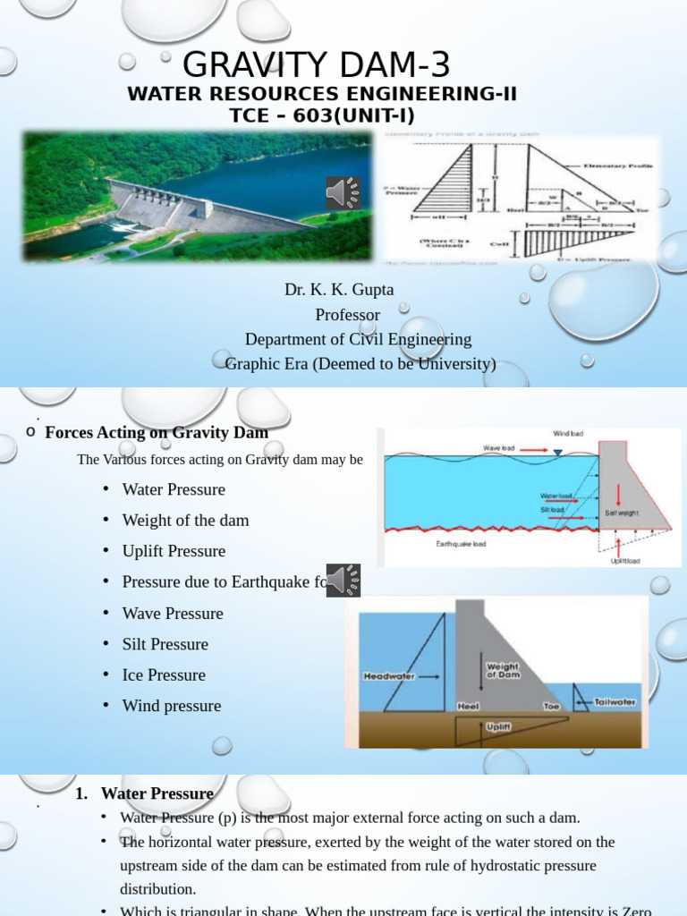 Forces on Gravity Dams Explained | PDF | Dam | Pressure