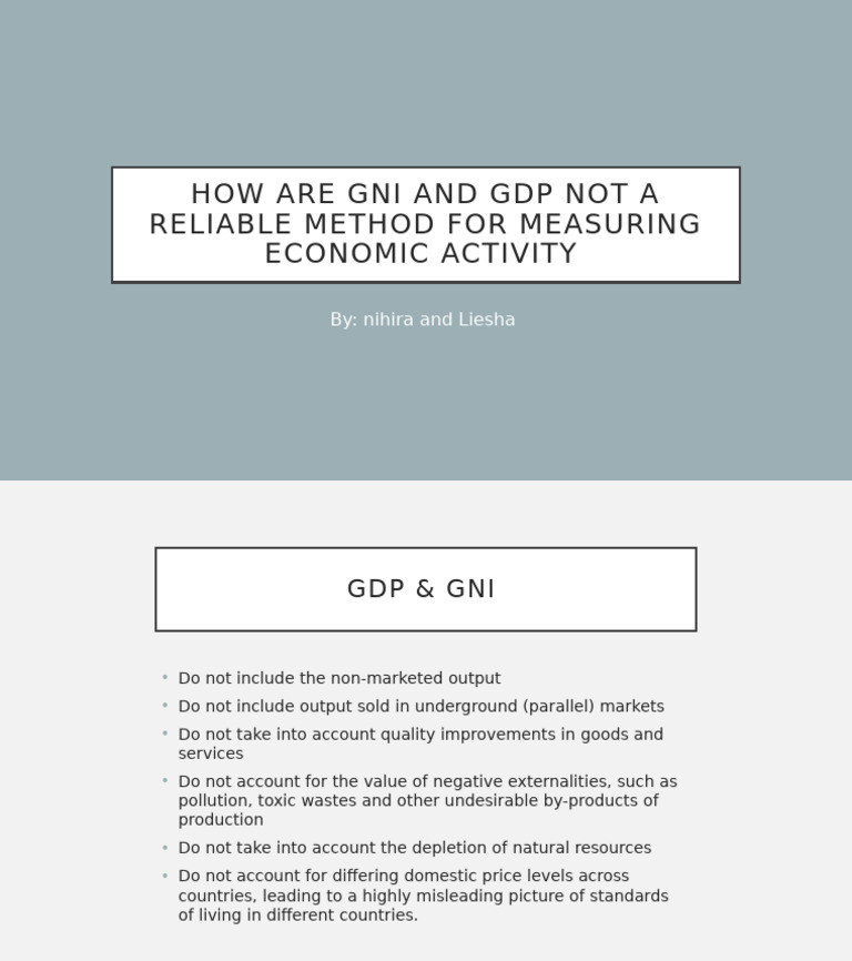 Limitations of GDP and GNI in Economics | PDF