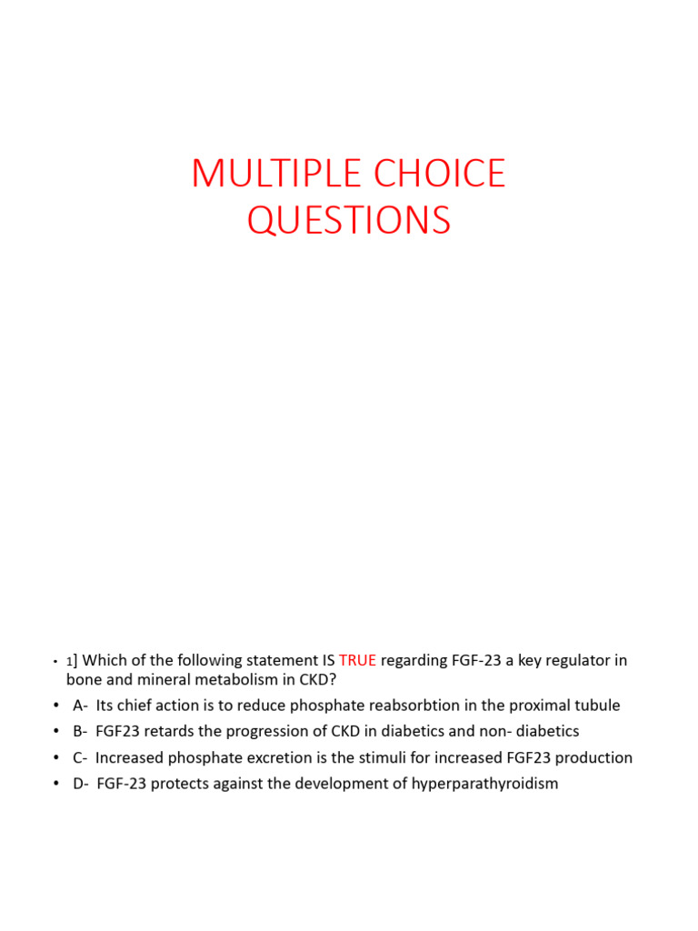 Medicine MCQ About Emergency Medicine Department | PDF | Chronic Kidney ...