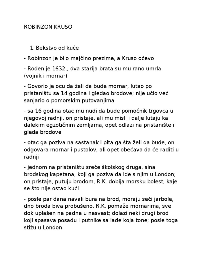 Robinzon Kruso | PDF