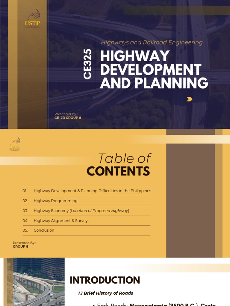 HRE - ToPIC 2 Highway Development and Planning - GROUP 8 | PDF | Road ...