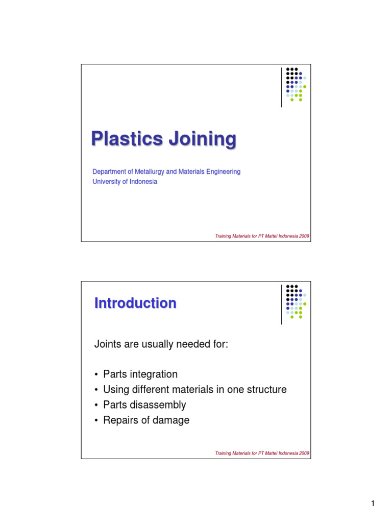 Plastics Joining - Final1 | PDF | Welding | Construction