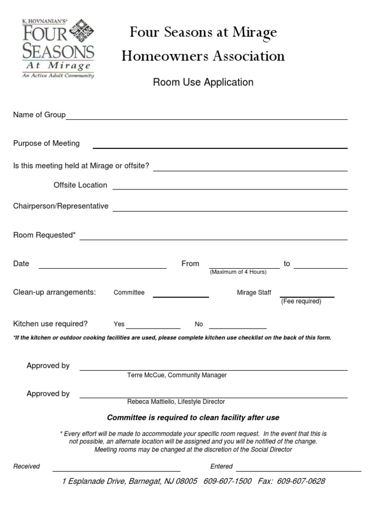 Meeting Room Use Application Form | PDF | Kitchen Utensil | Kitchen