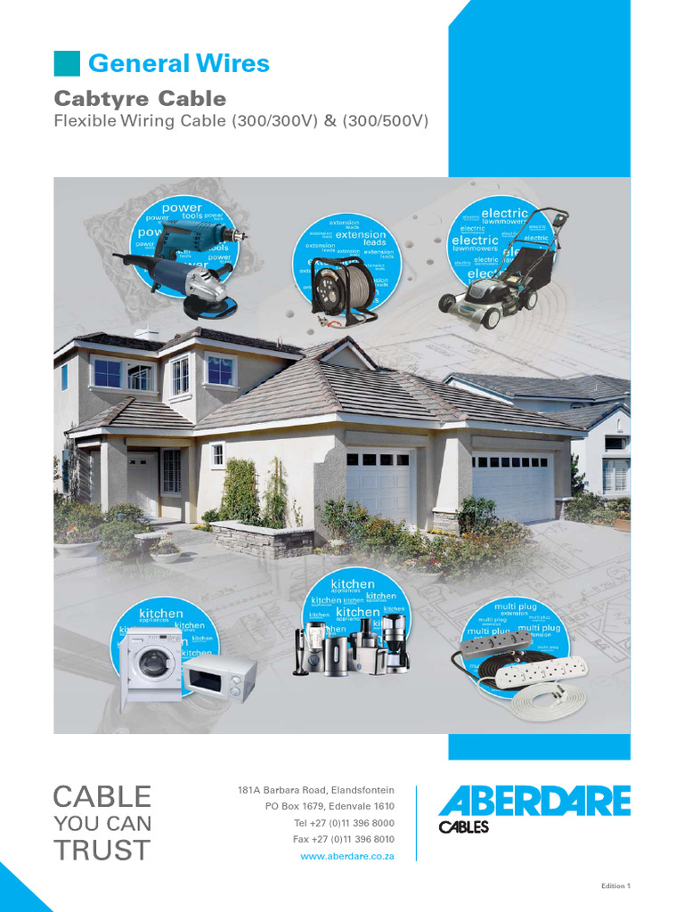Cabtyre Flexible Wiring Cable Guide | PDF | Electrical Wiring ...