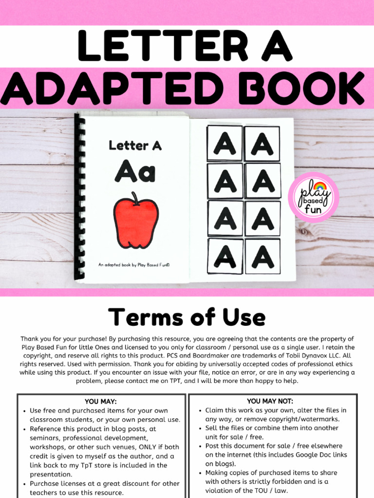 Letteraalphabetadaptedbookspecialeducationinteractiveadaptivebook 1 | PDF