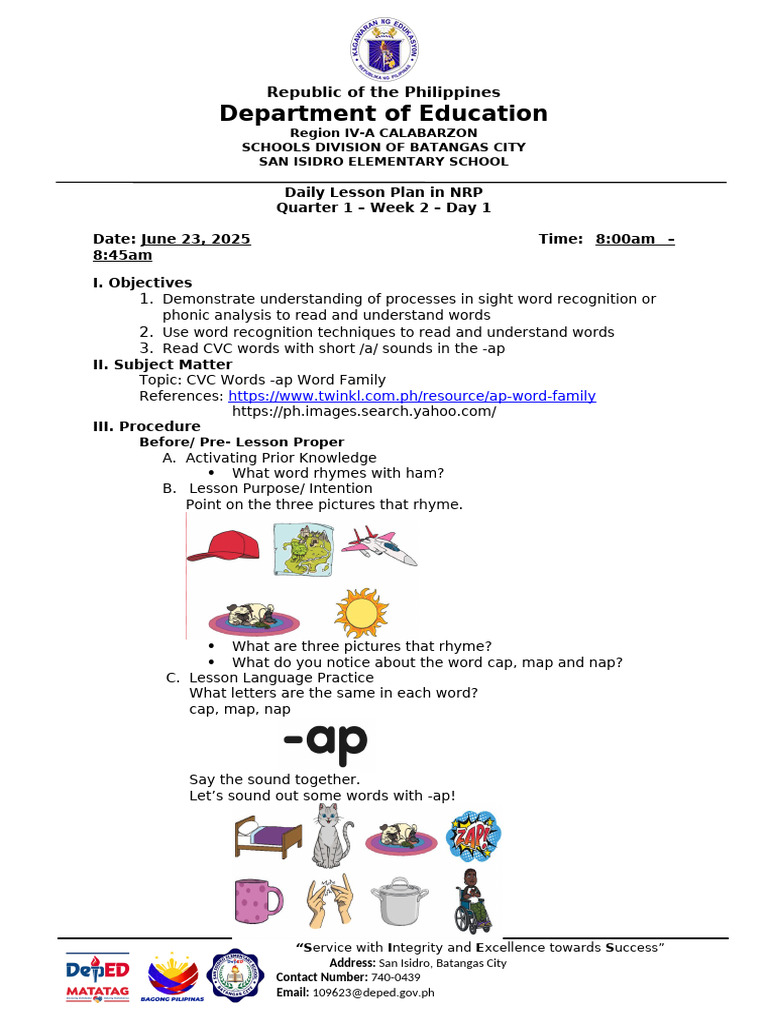 NRP 3 Q1W1D4 | PDF | Applied Linguistics | Behavior Modification