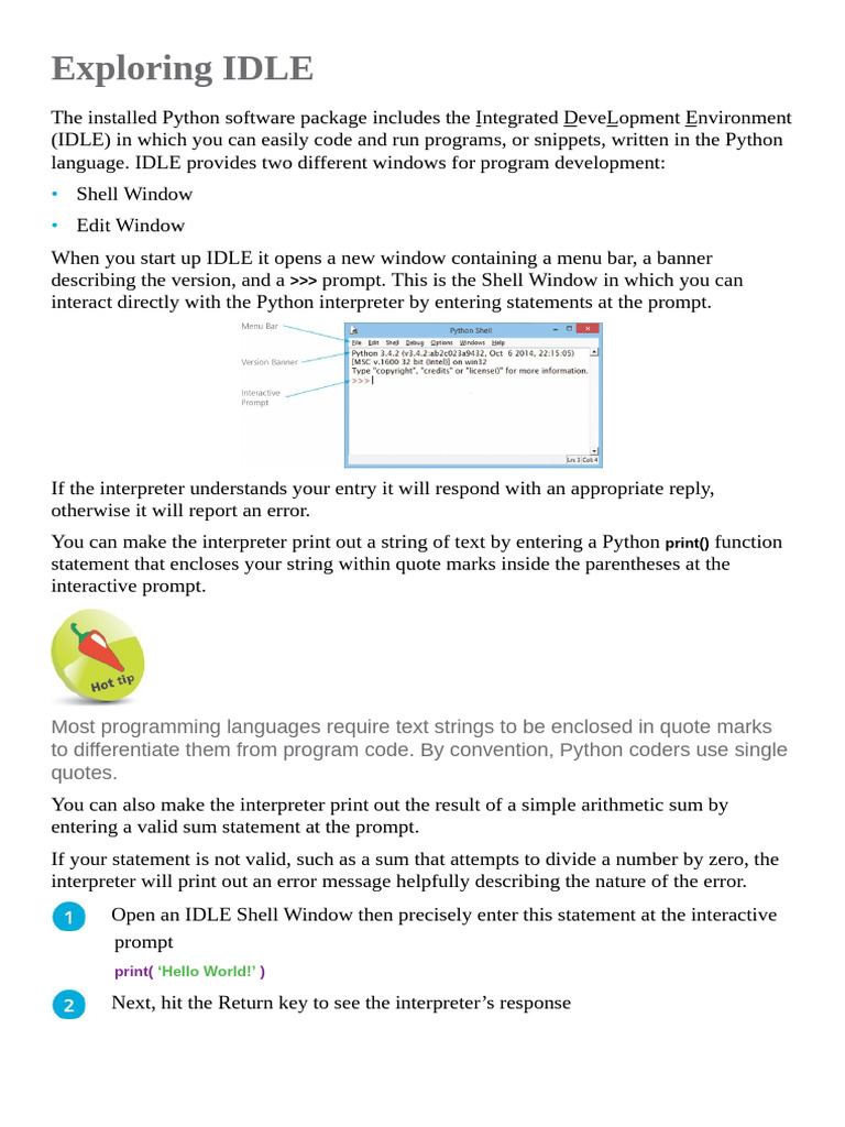 Introduction to Python IDLE Features | PDF | Command Line Interface ...